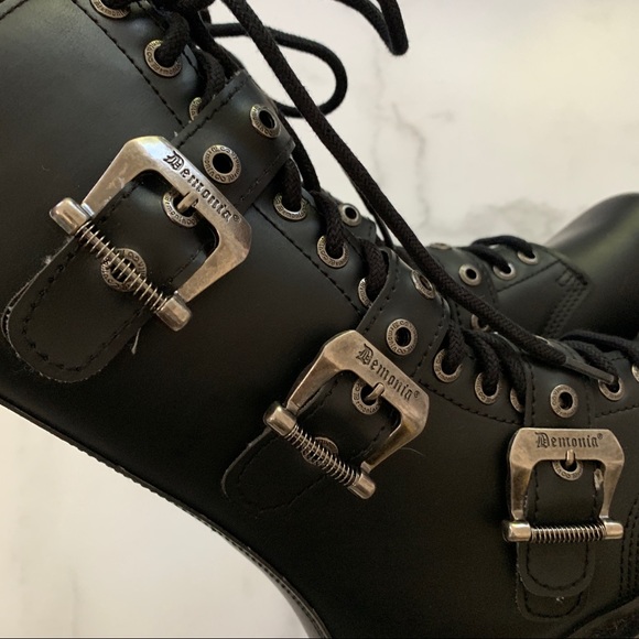 Demonia | Shoes | New Demonia Bolt 33 Faux Vegan Leather Edgy Goth ...